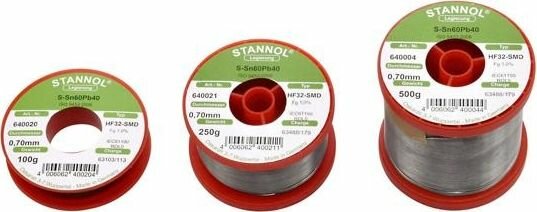 Припой STANNOL 640016 HF32 SMD 0,01 0,5мм 250 г, 1 шт