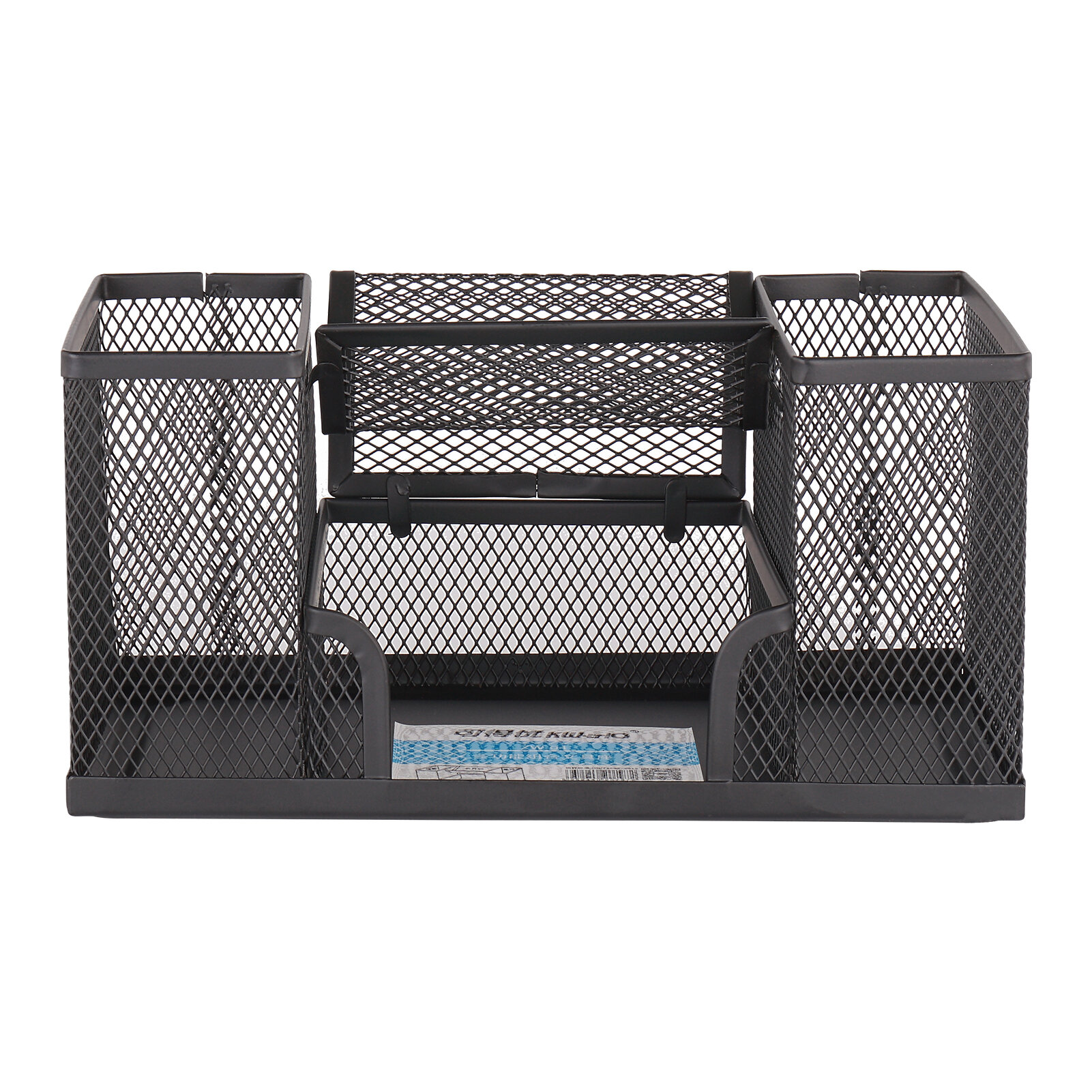 KW-triO Mesh Desk Organizer Office Supplies Pencil Holder and Storage Baskets 4 Compartments for Desktop Ruler Container Modern Home Business Commercial School Decor Organization