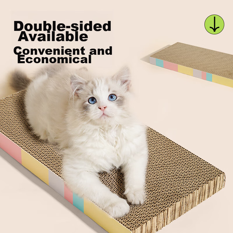 Miaoxianer Cat Scratching Board, Claw Sharpener, Corrugated Paper Cat Scratcher, Durable Cat Toy, Simple Straight Board, Cat Supplies