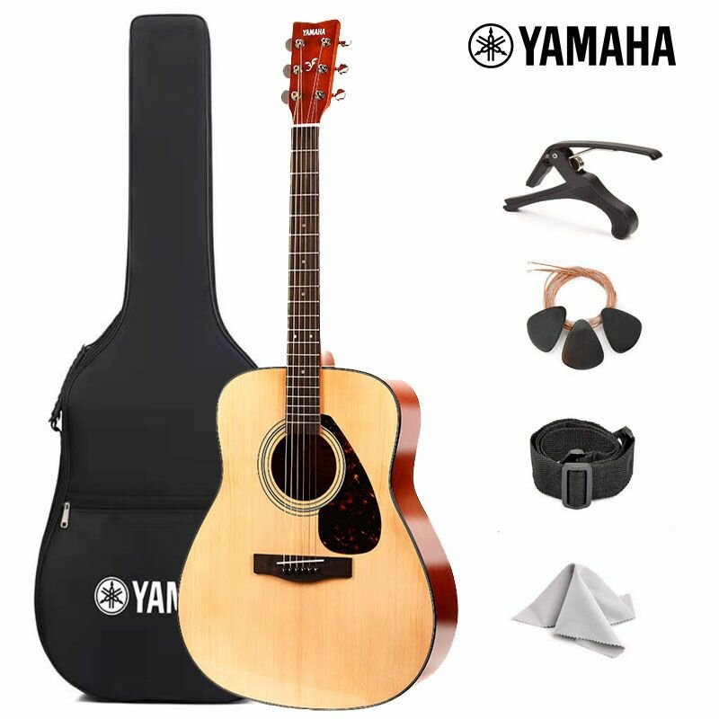 Комплект YAMAHA F600 6-струнная акустическая гитара, Дредноут (Вестерн) + кейс