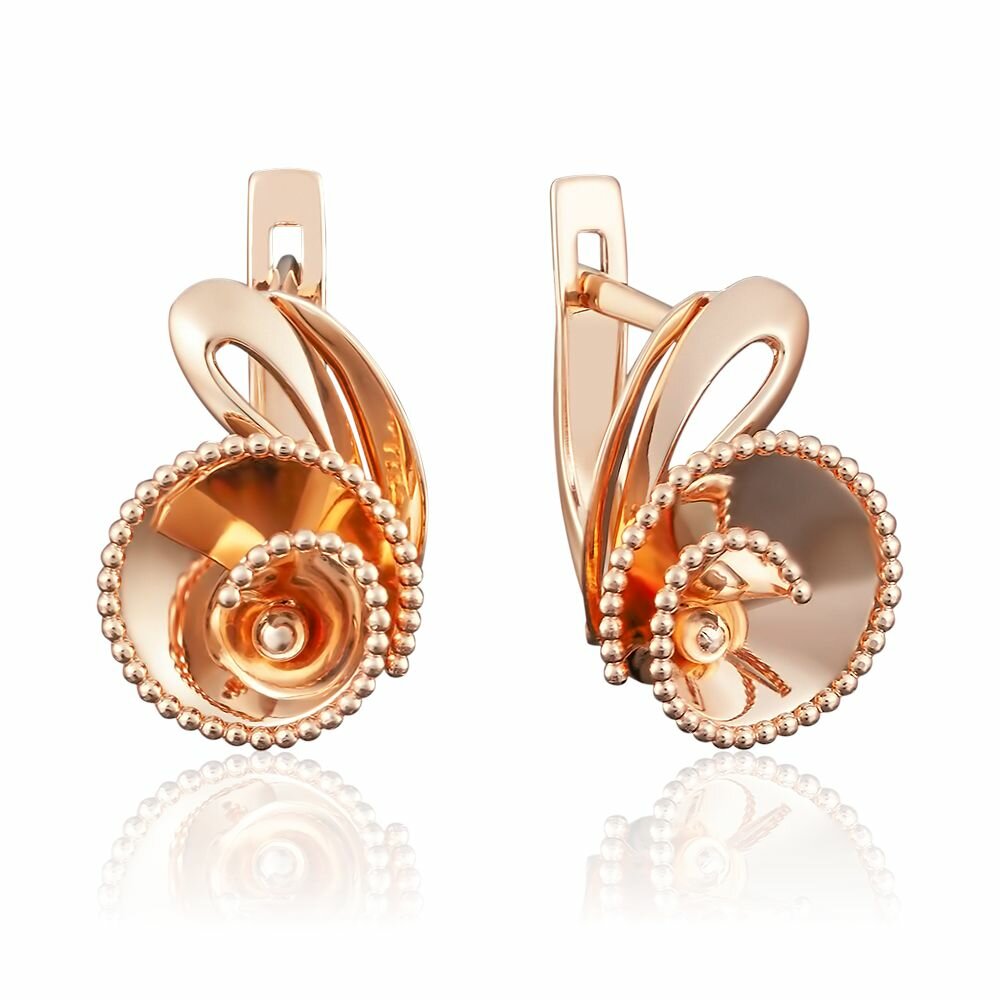 Серьги, красное золото, 585 проба