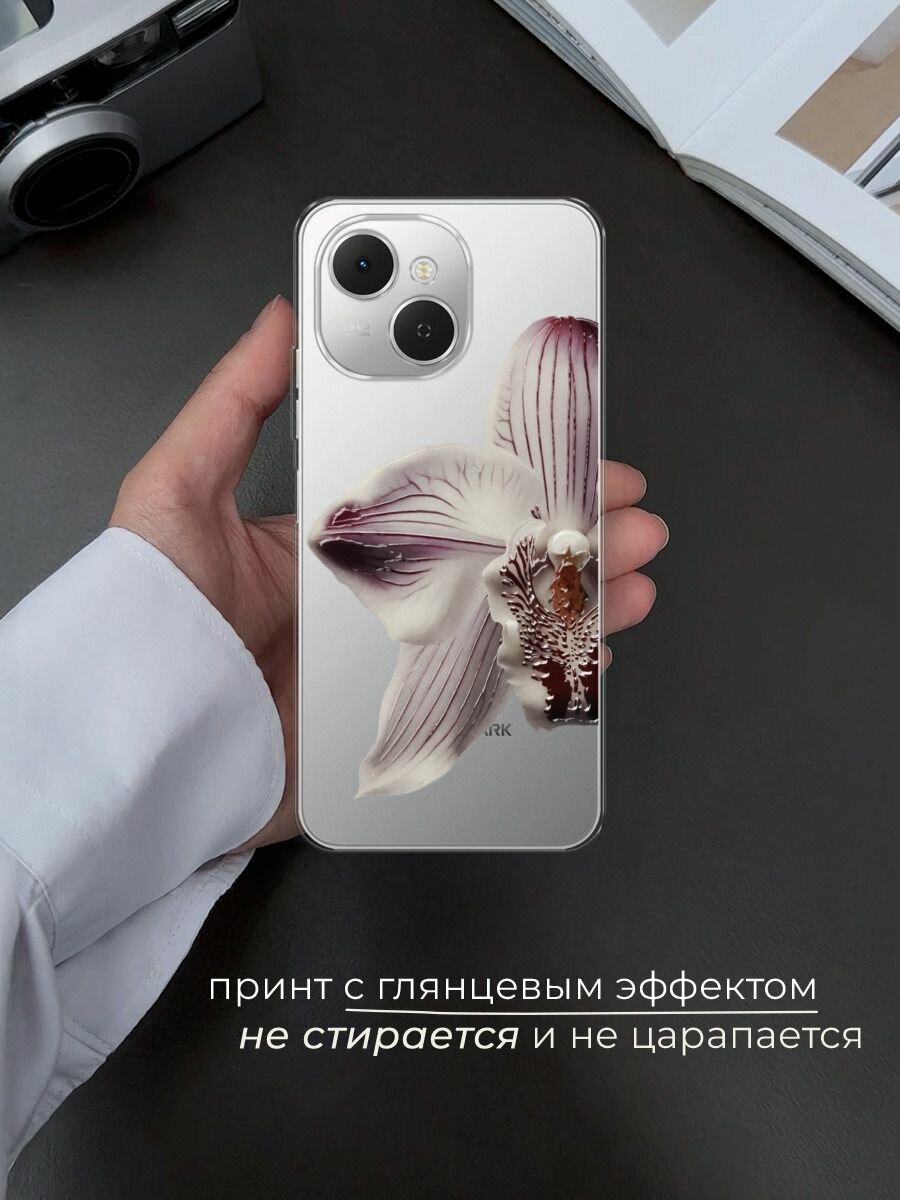 Чехол на Tecno Spark 40C / Текно Спарк 40C с принтом Белая орхидея — фото 1