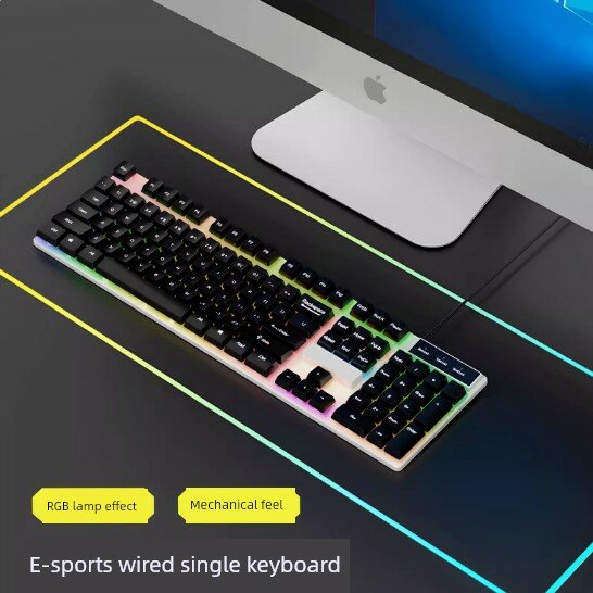 Набор из четырех предметов: проводная клавиатура, мышь и гарнитура с реалистичным механическим ощущением, игровой