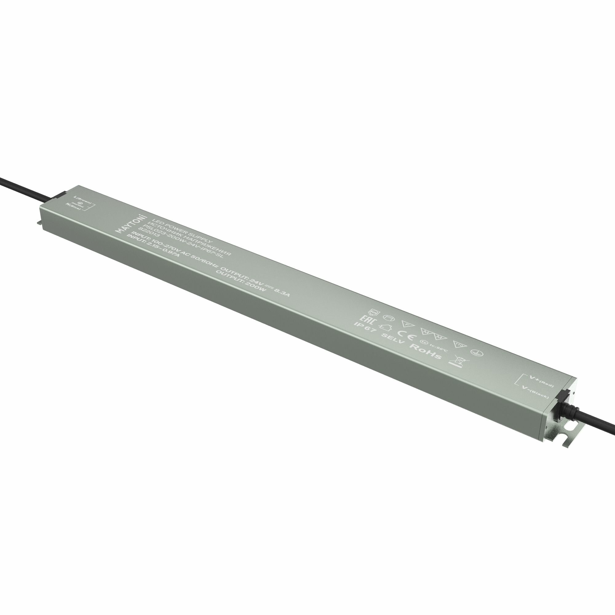 Источник напряжения Led Strip 24B 200W AC 100-270 V 50/60 Hz цвет графит, арт. 822013