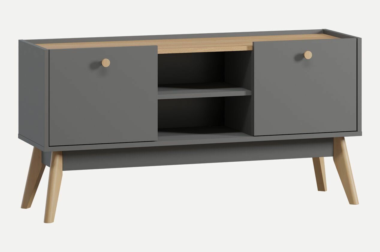 Тумба под телевизор напольная Divan.ru Торвалль-1 Grey, ЛДСП, 120х35х61 см, серая