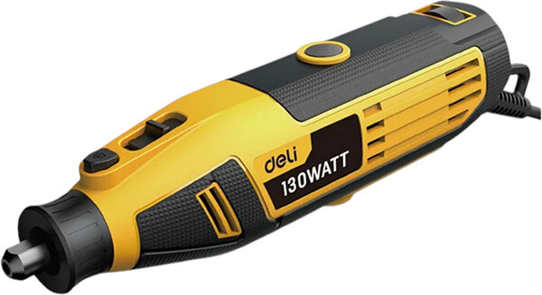 Гравер DELI DL-DM03-E1, черно-желтый, 130Вт, 41 аксессуар в комплекте, кейс
