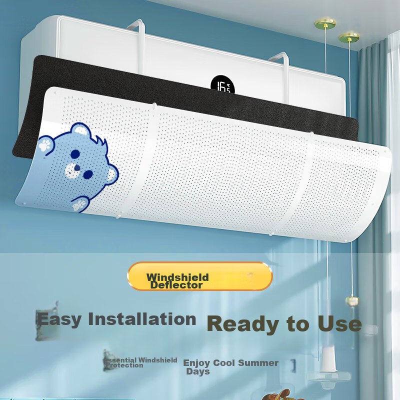 Xiaohuanghou Air Conditioner Wind Deflector, Anti-Direct Blowing Wall-Mounted Wind Guide, Universal Wind Shield for Postpartum And Infant Use, Filtered Blue Elf Model