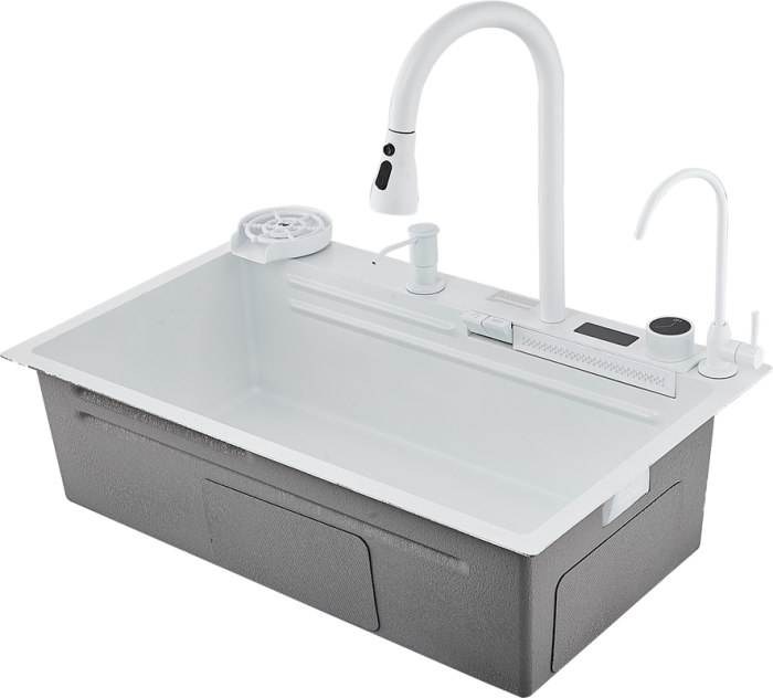 Многофункциональная мойка для кухни Savol S-SC002W с водопадом, белый