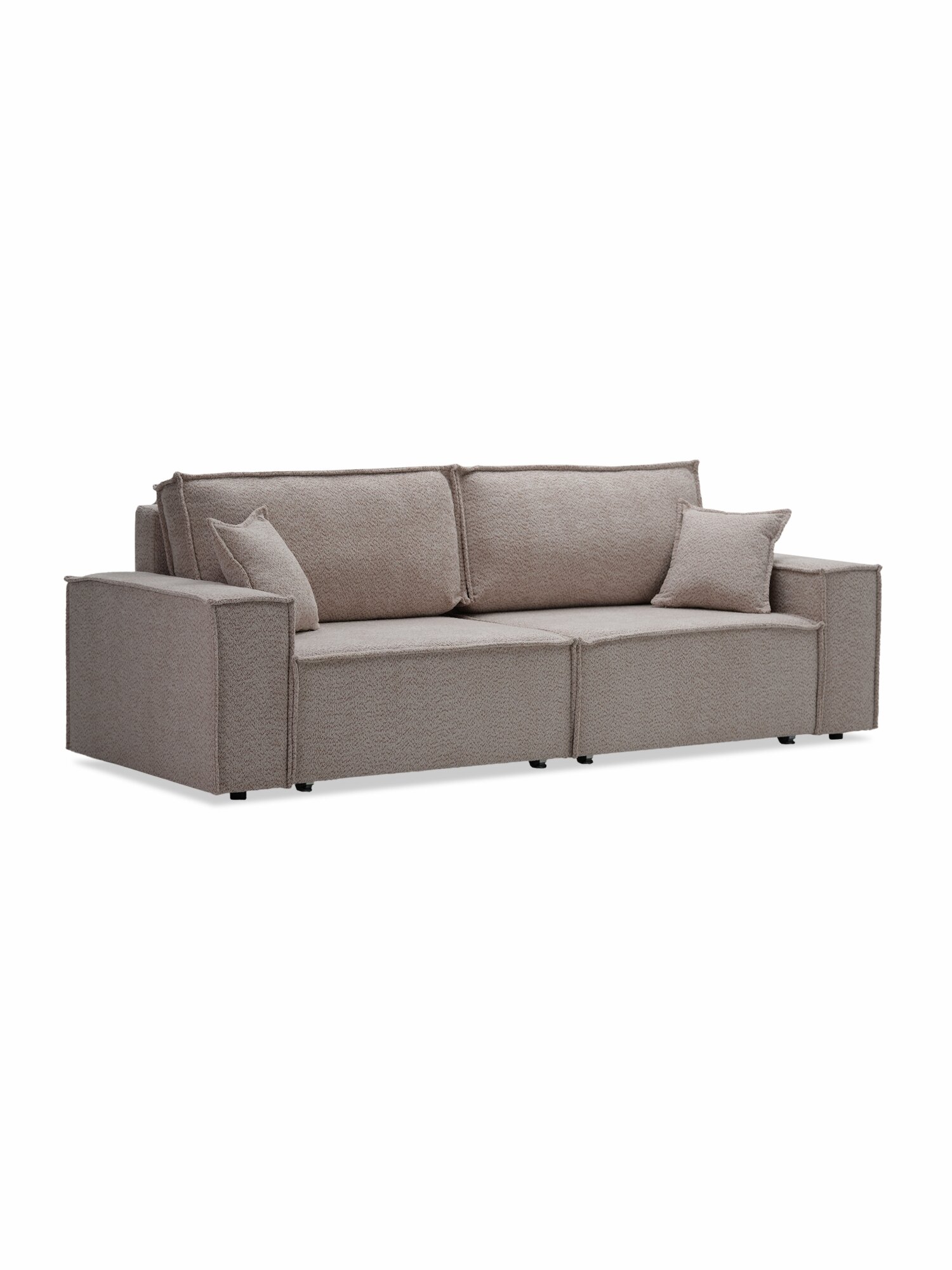 Диван-трансформер Фабио, размер: 250х101х87см, еврокнижка, спальное место: 200х151см, букле розовый