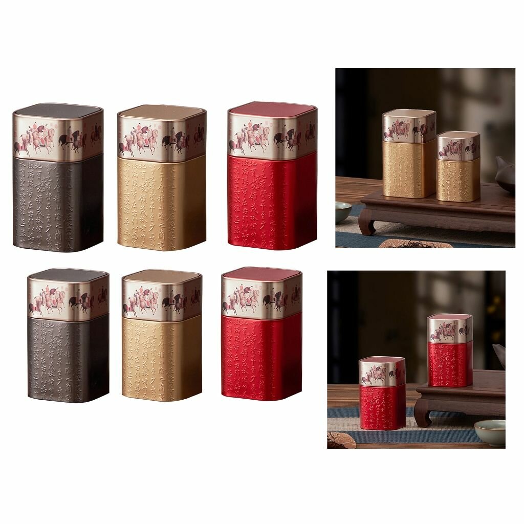 (1шт) Весенняя карта конного тура в чайной банке-Маленький размер-Золотой