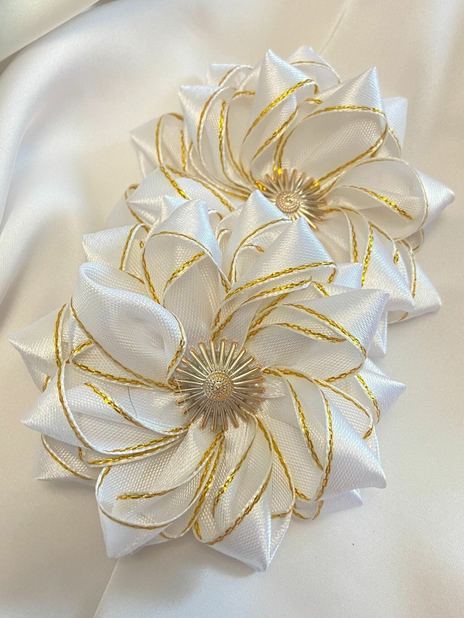 Белые бантики ручной работы, для девочек, атлас, 2 шт, 9 см