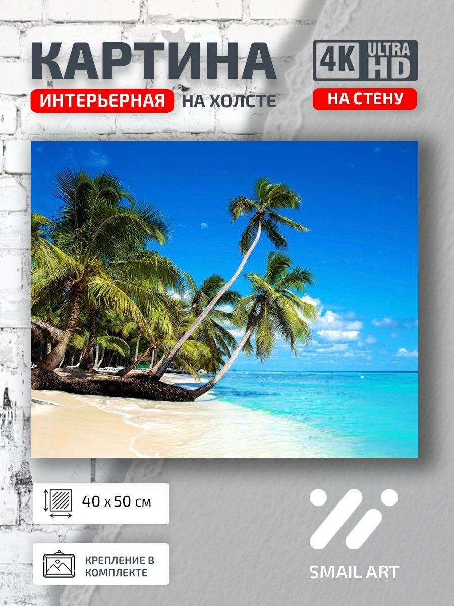 Картина на холсте интерьерная 40 на 50 на стену Природа Тропики для кабинета пейзаж