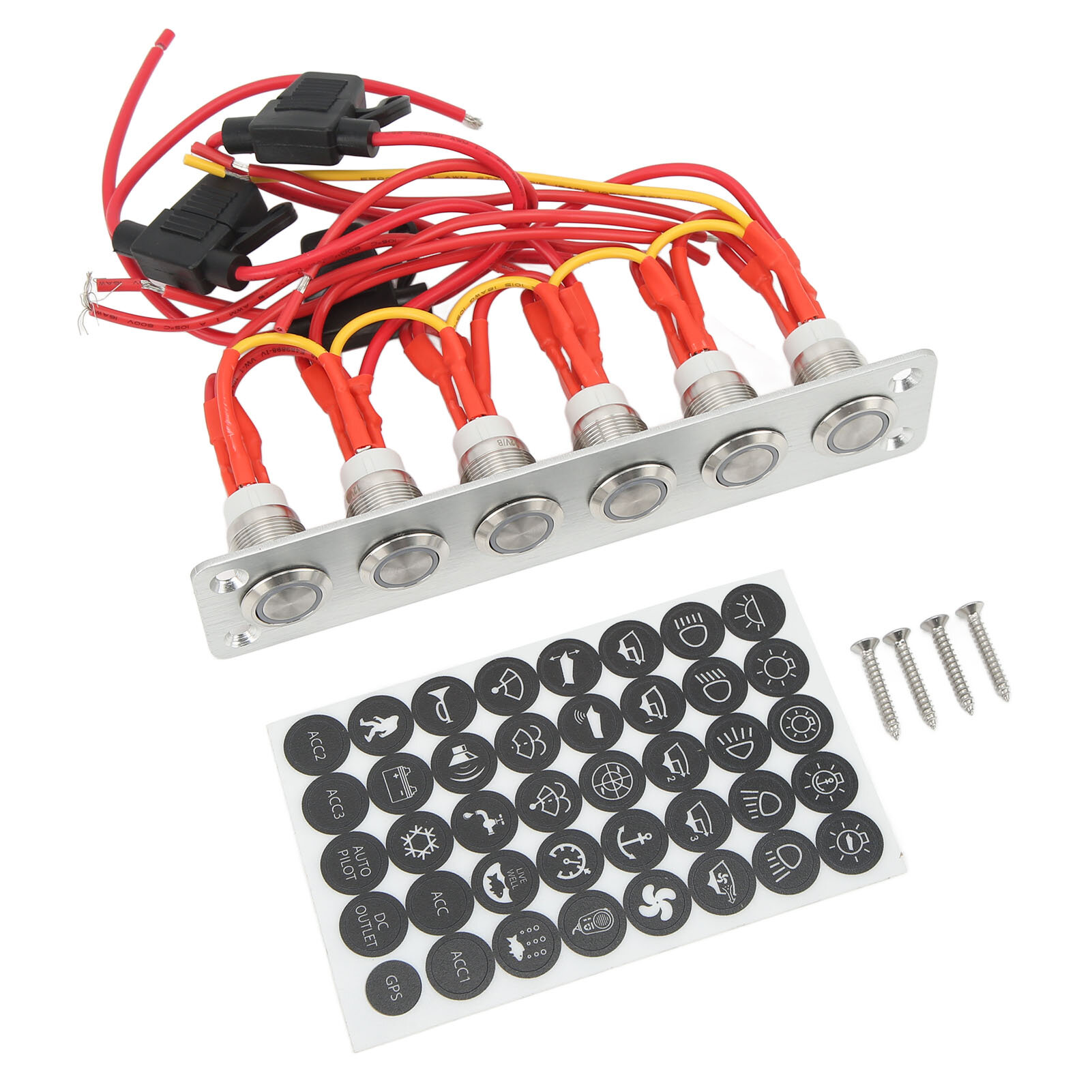 Панель управления с 6 кнопками и синими LED индикаторами для автомобилей, яхт и домов на колесах 12V DC система