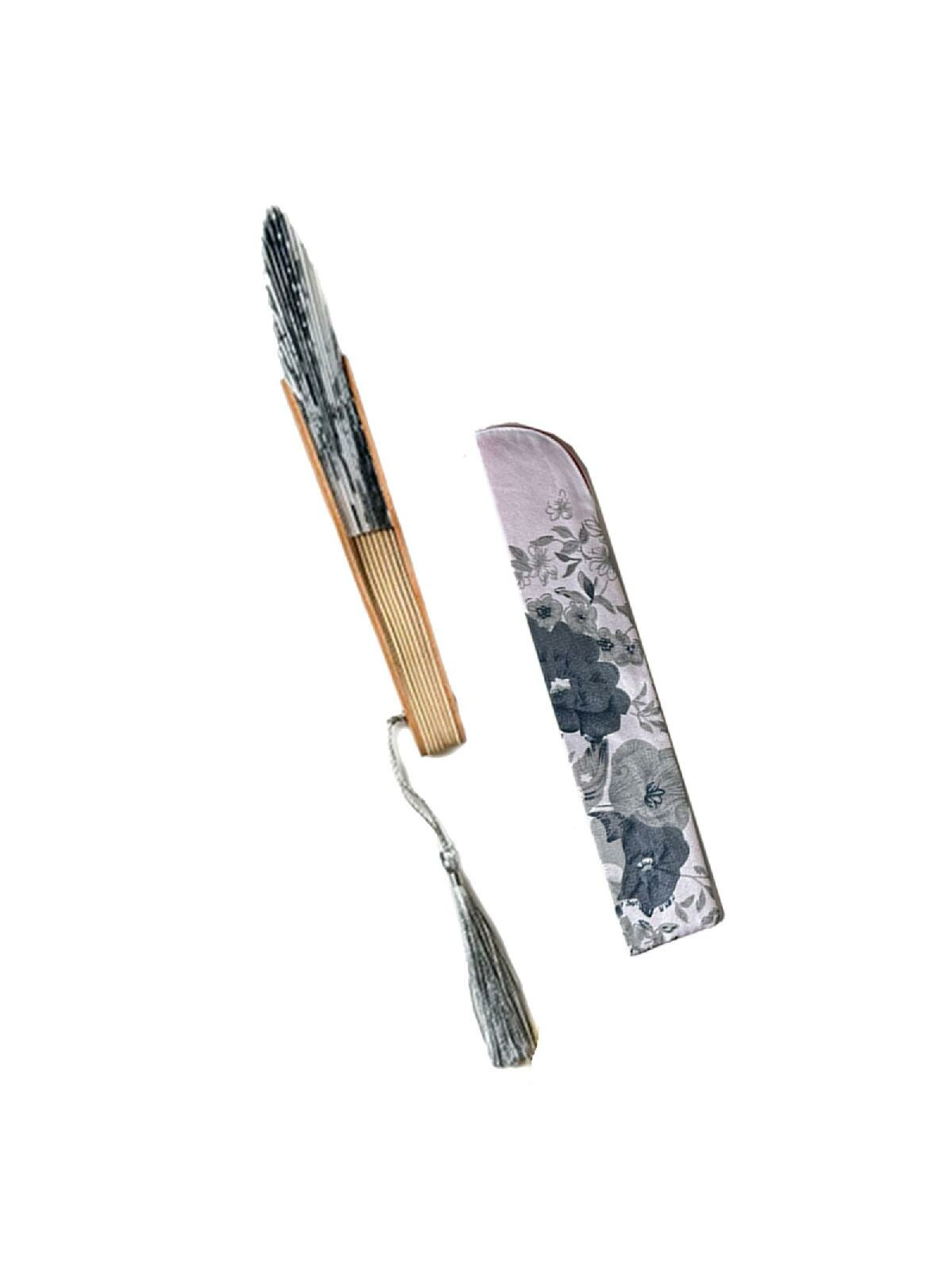 Портативный складной веер из шелковой ткани с винтажным цветочным узором для фотосъемки