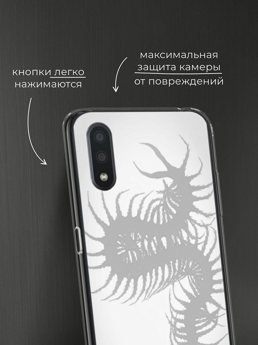 Чехол на Samsung Galaxy A01 / Самсунг Гэлакси А01 с принтом Серая многоножка — фото 1