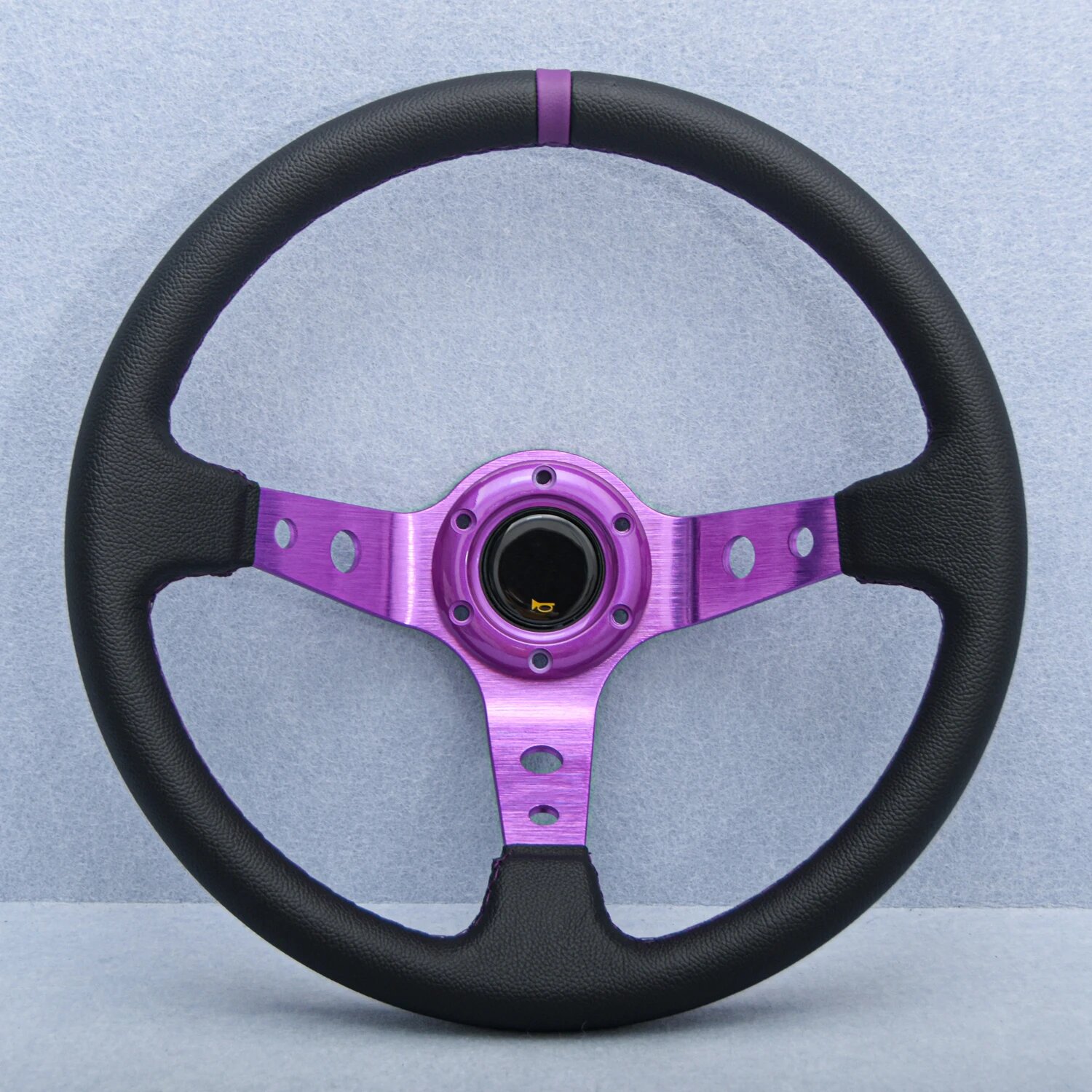 14-дюймовый 350-мм руль из ПВХ с глубокой кукурузой, универсальный спортивный руль для гонок и автомобилей фиолетовый