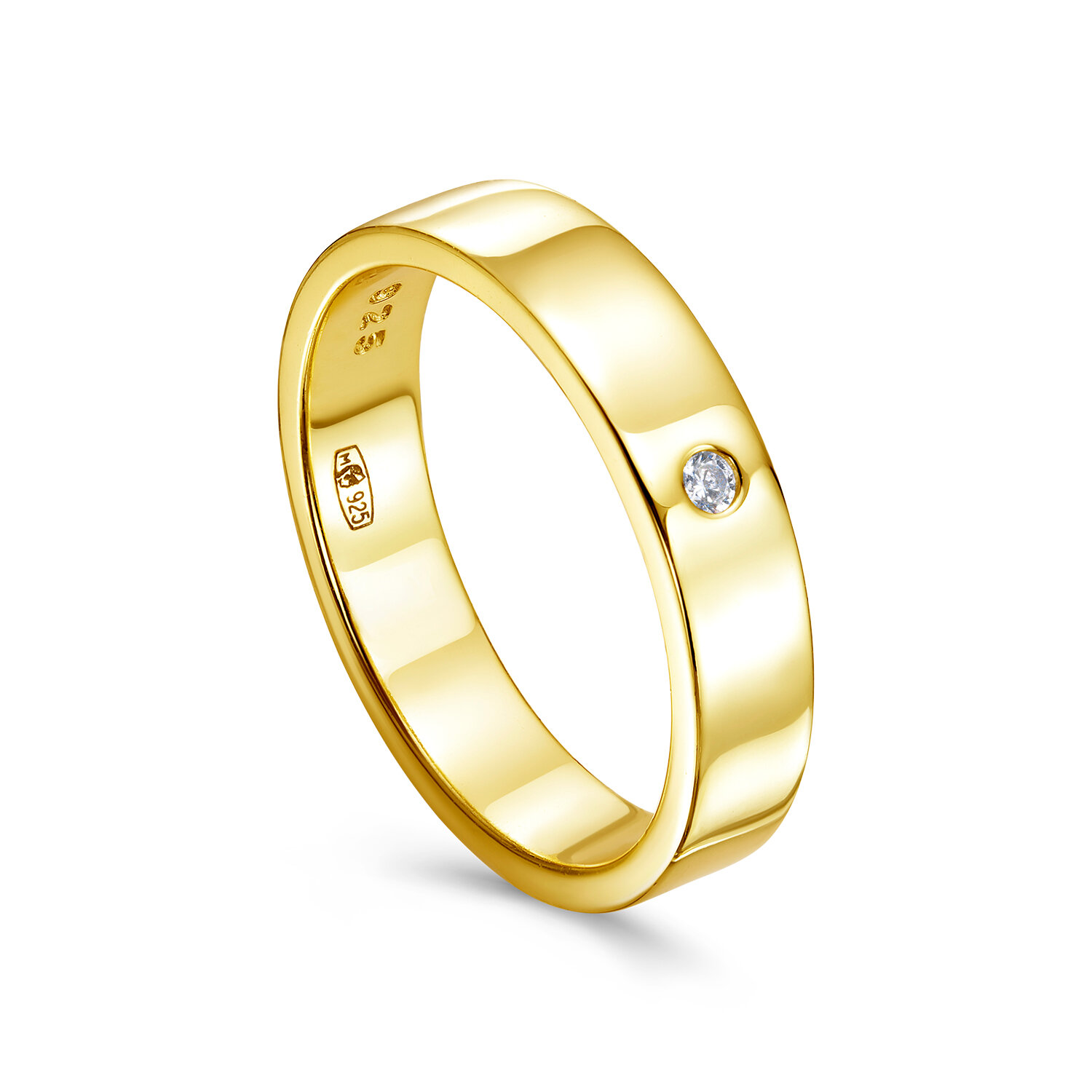 Кольцо тонкое, серебро, 925 проба, фианит