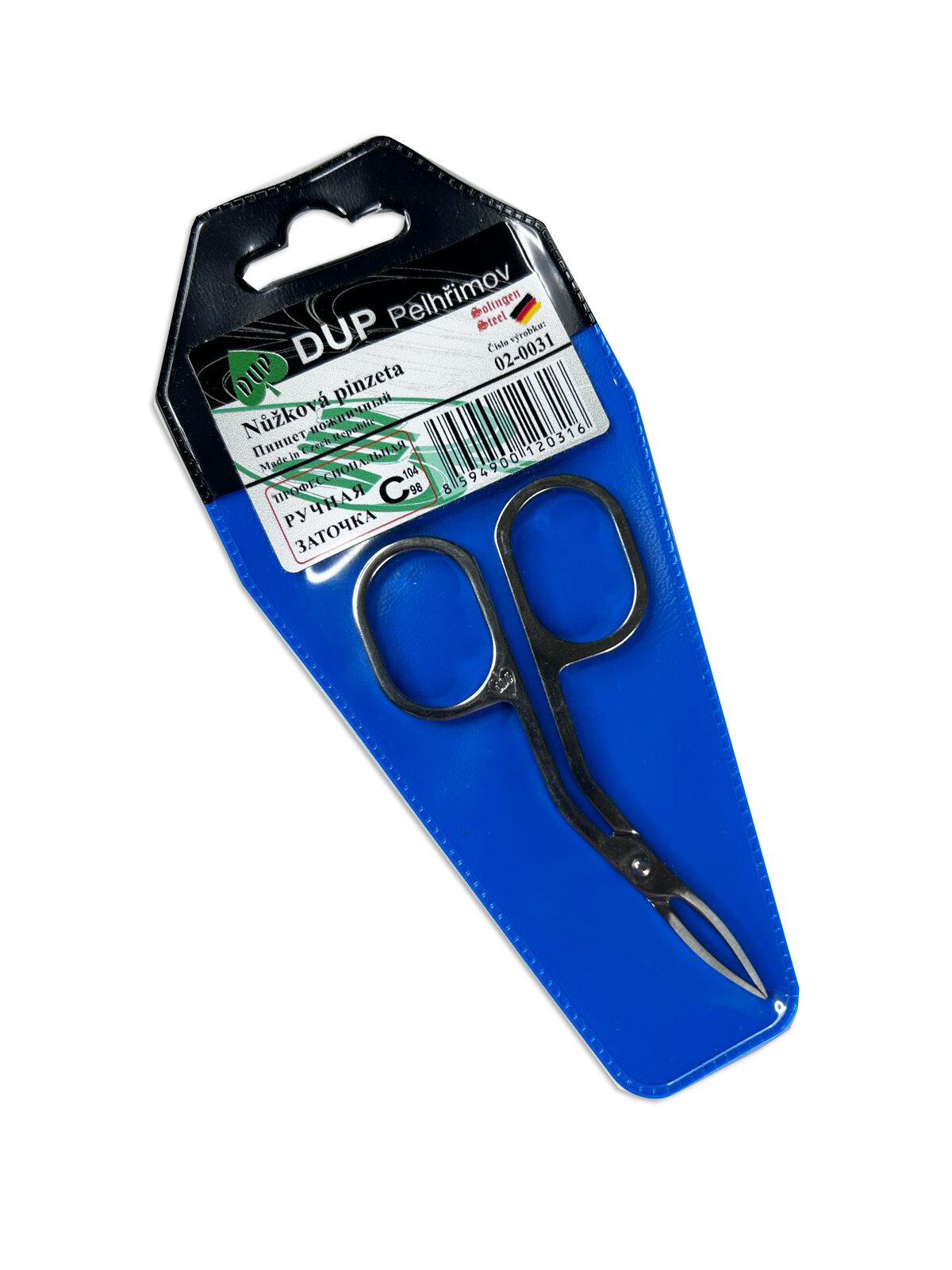 DUP пинцет-ножницы для бровей. Ручная заточка. Рабочая кромка 2 мм