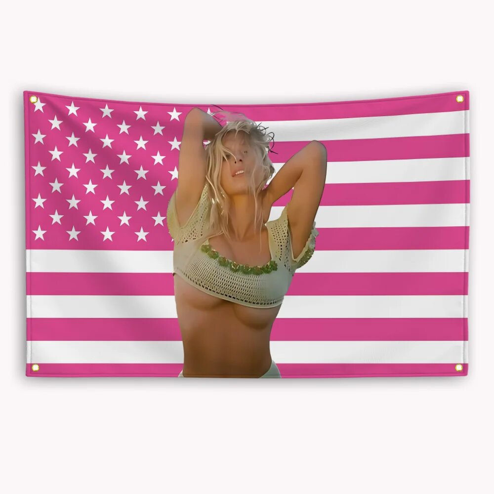 Американский флаг Sydney Sweeney Розовый, 60x90cm(24x36in), 411JDQ0065