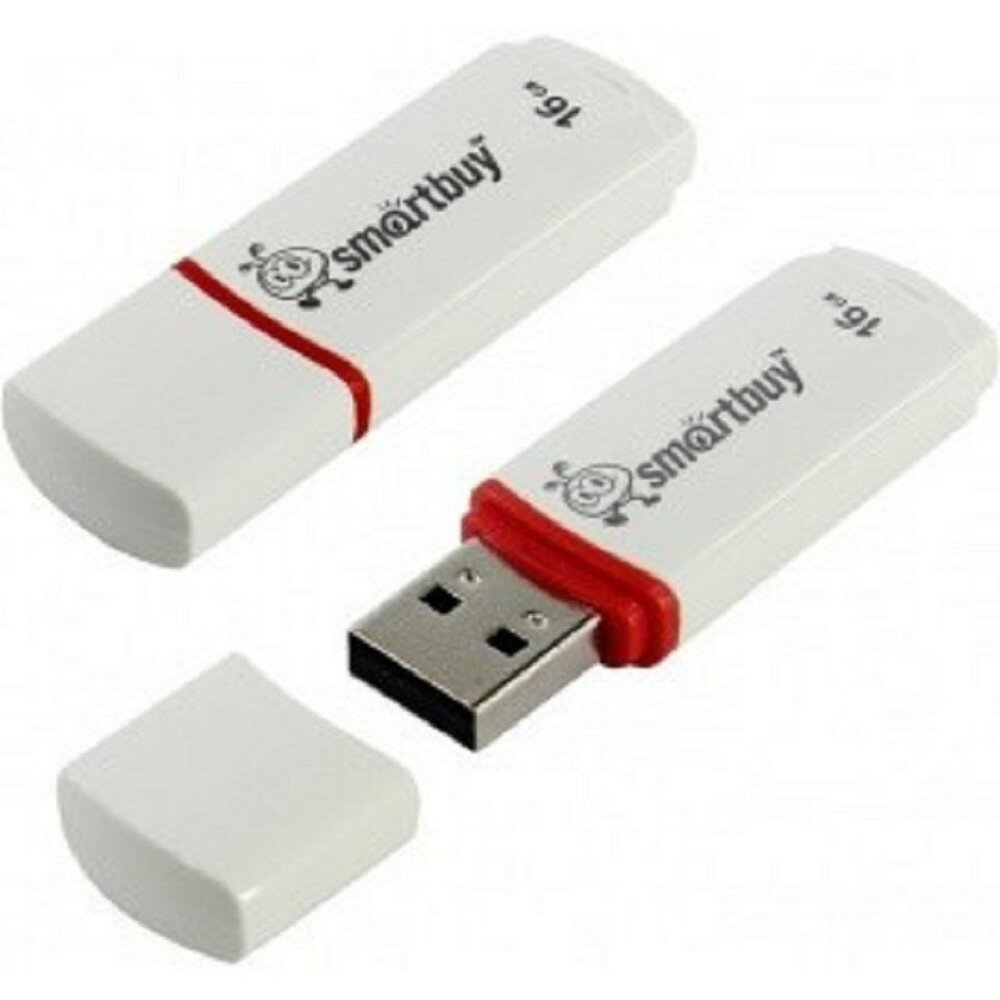 Флешка USB Flash Smartbuy SB16GBCRW-W, Белый 16 ГБ