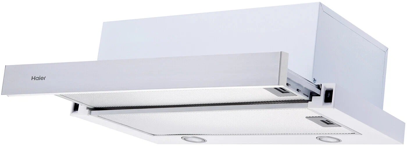 Вытяжка Haier HVX-T671W белая, встраиваемая в шкаф, выдвижная (телескопическая), до 11 кв. м