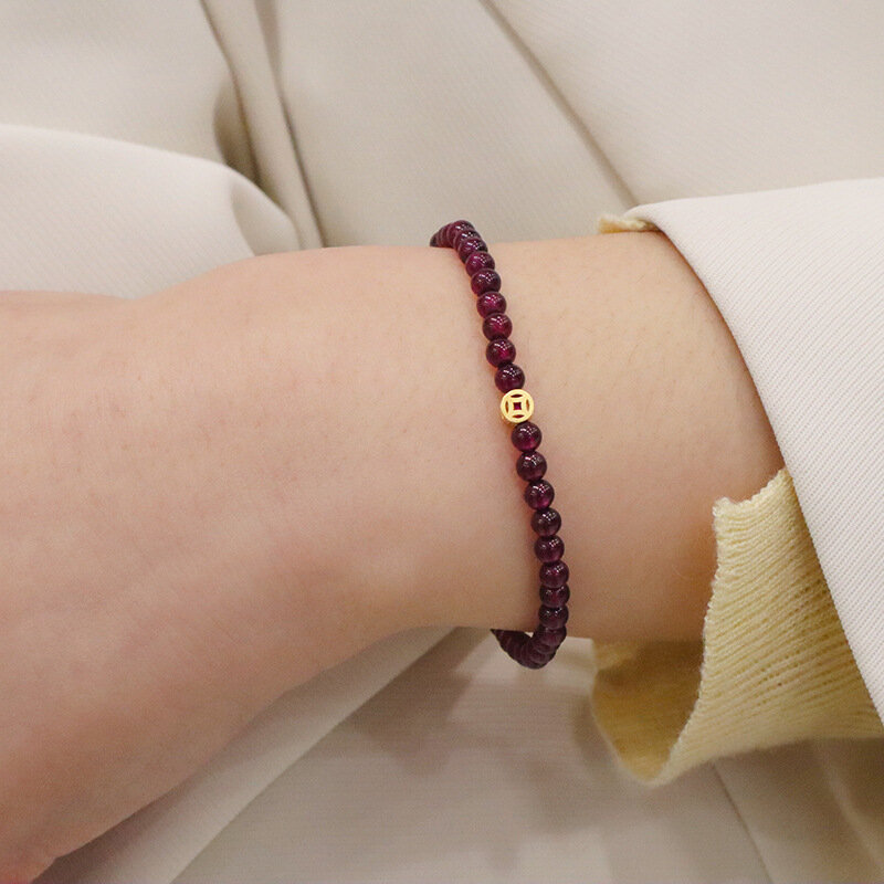 Браслет для гадания, YM Mall из граната с серебром приносит удачу для женщин