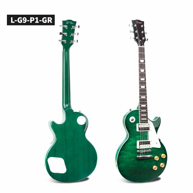 Электрогитара L-G9-P1S-GR miger с двойным звукоснимателем, инкрустированным акрилом из розового дерева