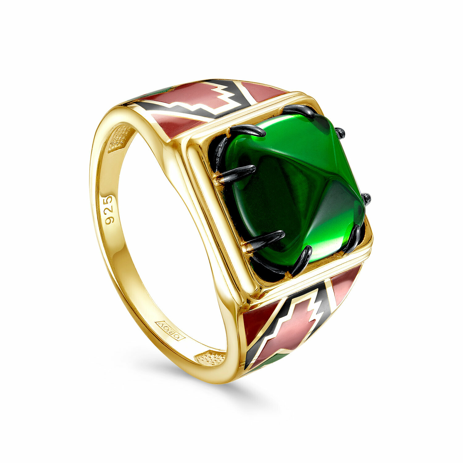 Кольцо тонкое, серебро, 925 проба, алпанит