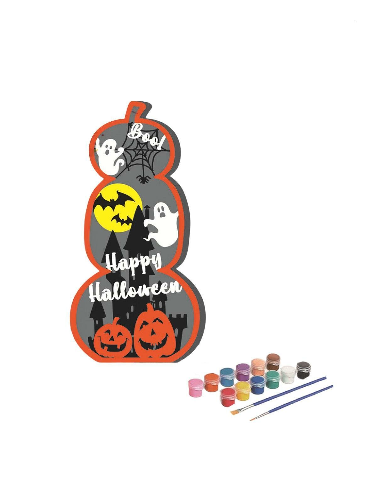 Незаконченные поделки из дерева на Хэллоуин для раскрашивания пустых тыкв, настольные деревянные таблички