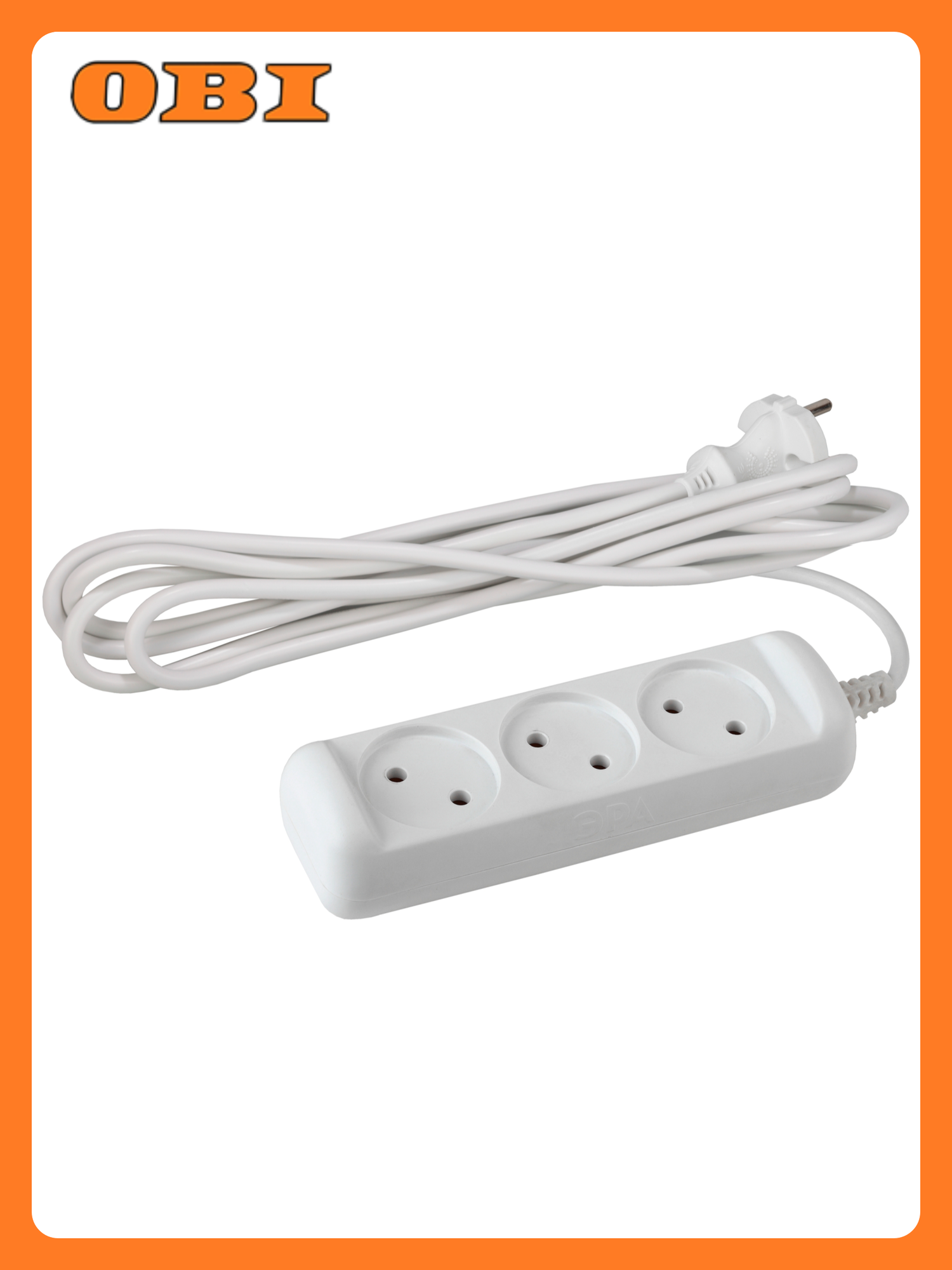 Удлинитель электрический ЭРА UX(6)-3-5m без заземления 3 розетки 5м ПВС 2x0,75мм