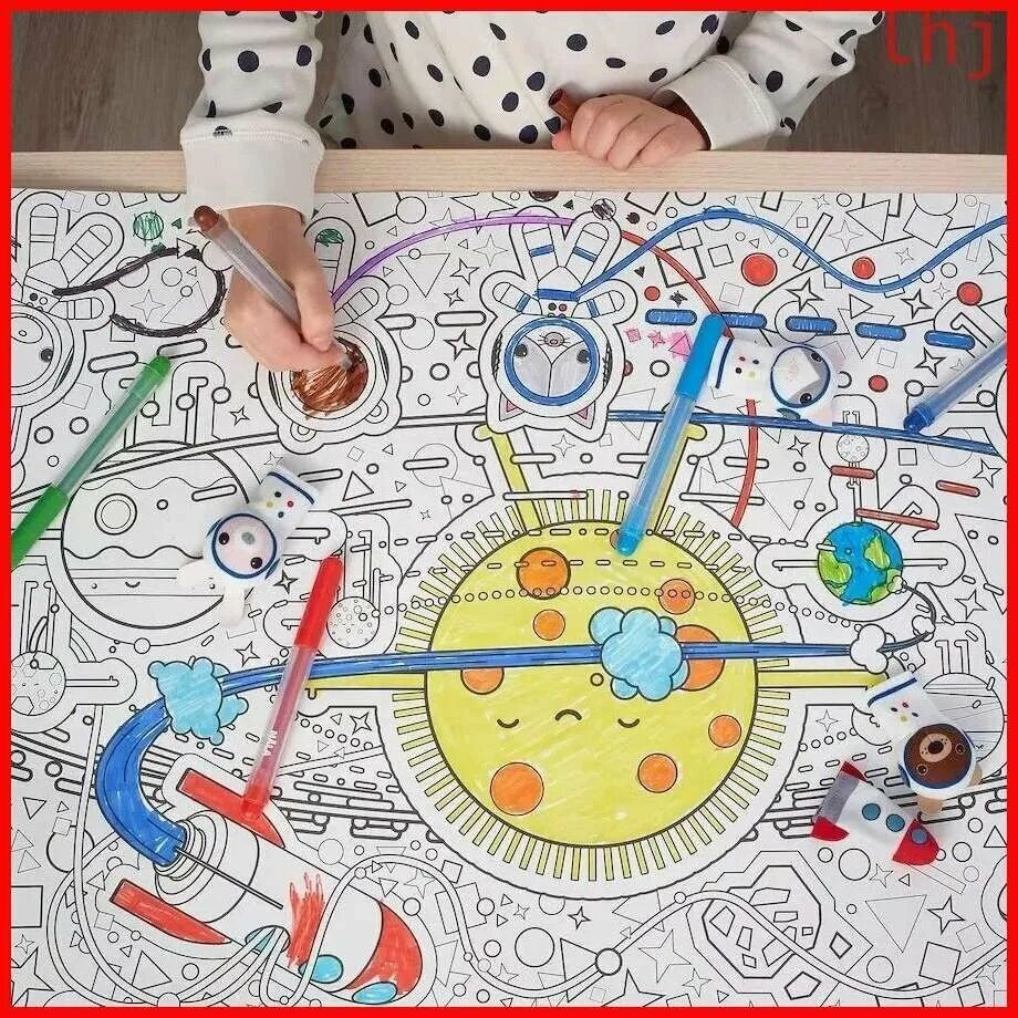 Самый популярный в 2025 годуРулон раскраски IKEA, космос, 10 м. Раскраска икеа AFTONSPARV.