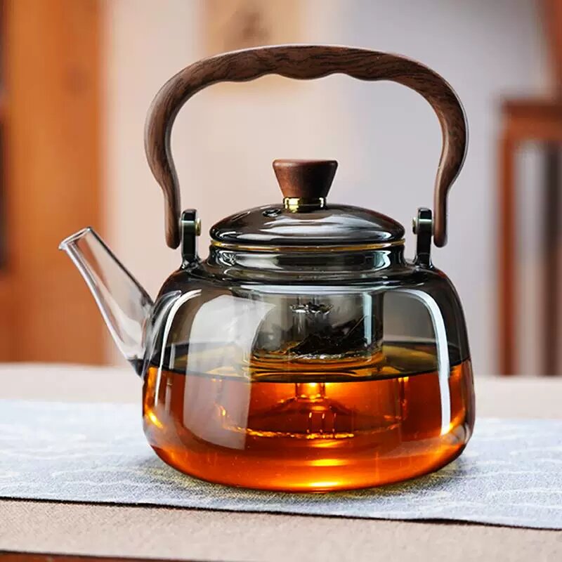 Новый термостойкий стеклянный чайник с ручкой, подходит для нагрева на открытом огне, электрической керамической плиты,