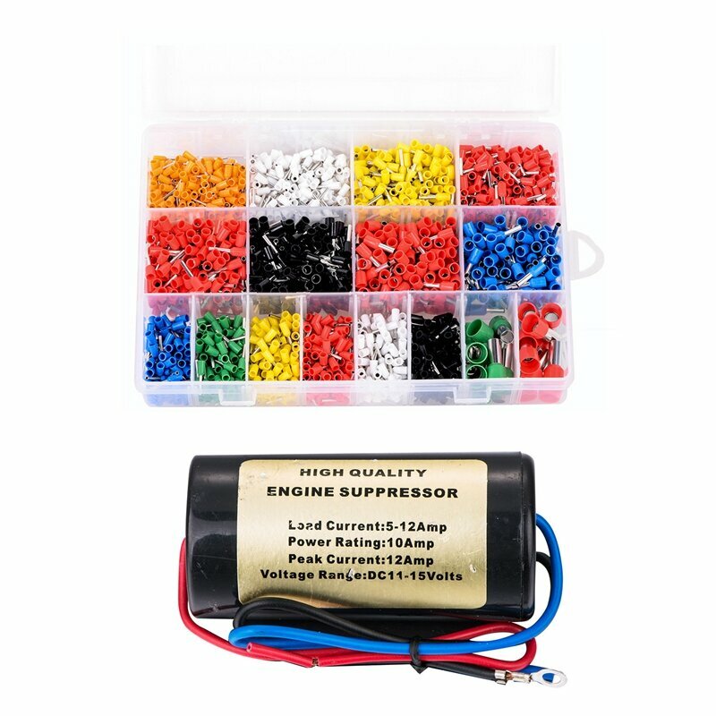 2120 шт. клеммы для проводов медный обжимной соединитель изолированный штифт шнура и 1x 12 В 10 А 12 В постоянного тока автомобильная стереосистема установка двигателя