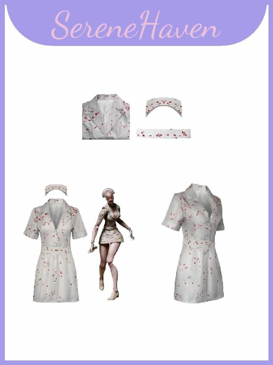 Костюм косплея медсестры из Silent Hill 2, 80%-90% полиэстер, XXL