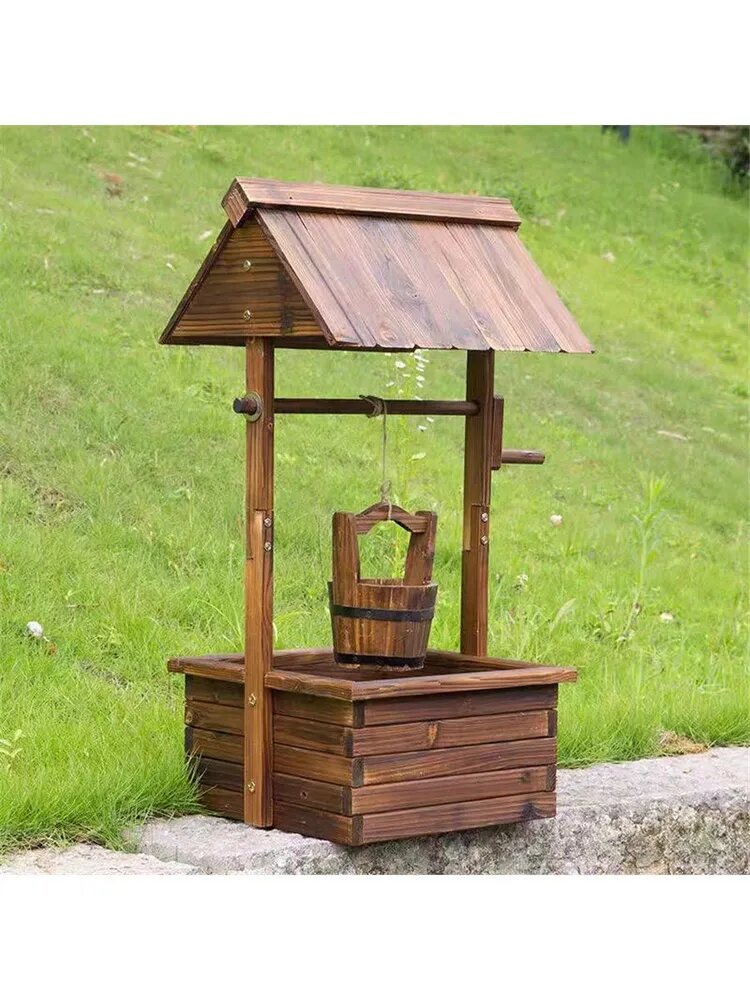 Фигурка садовая колодец из дерева коричневый 46*40*27 см