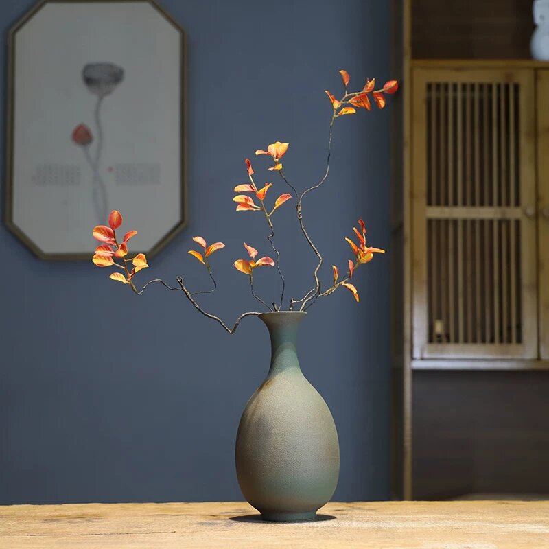 Повседневная современная керамическая ваза, дзен-украшения, цветочная композиция для гостиной в японском стиле,