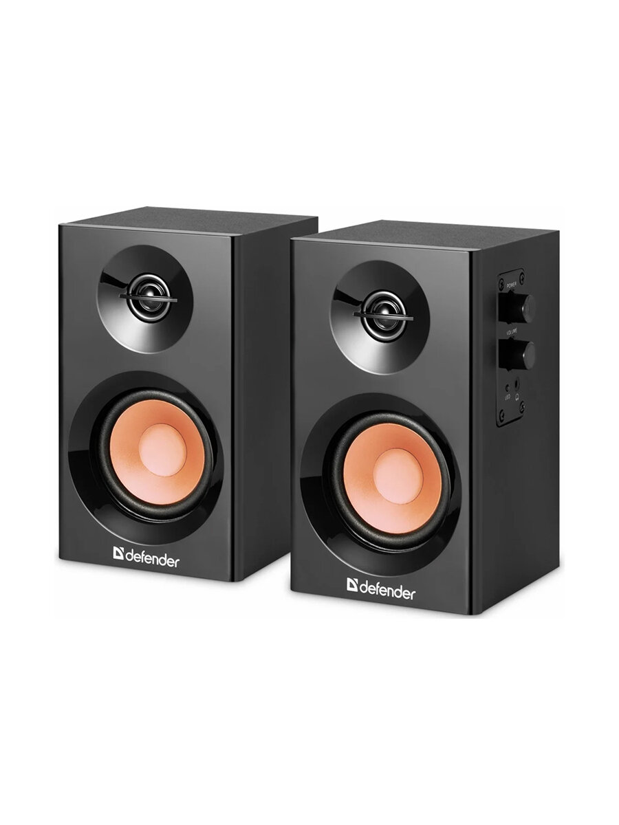 Акустическая система 2.0 DEFENDER Aurora S12 black (12Вт, деревянный корпус, питание 220В) (65415)