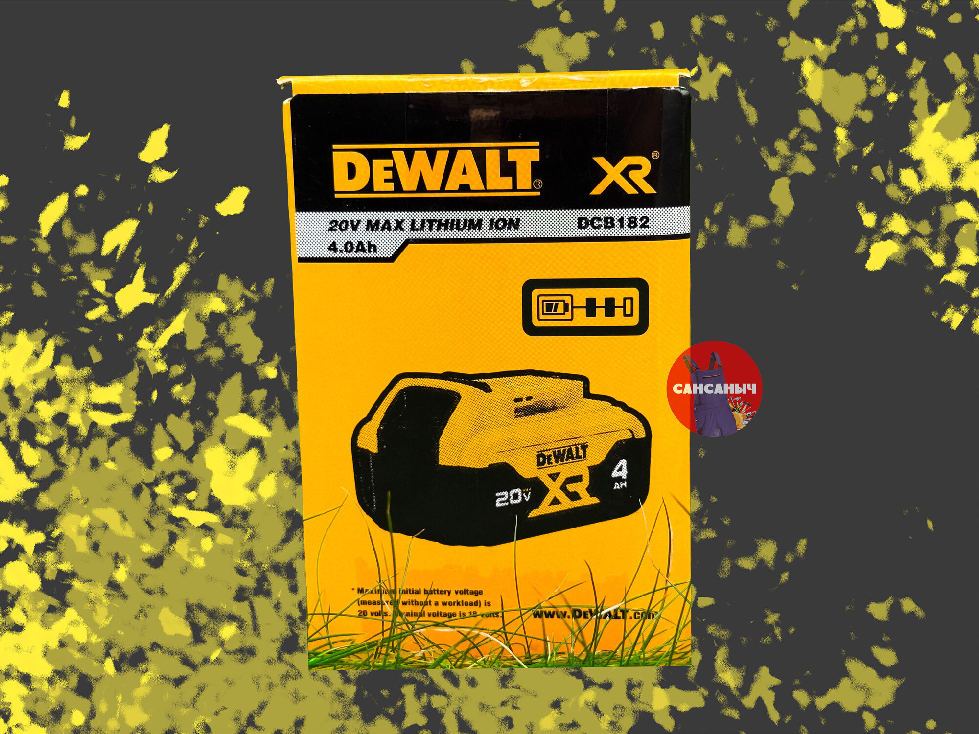 Аккумулятор DEWALT DCB182, Li-Ion, 20 В, 4 А*ч (DCB182-XJ), слайдер