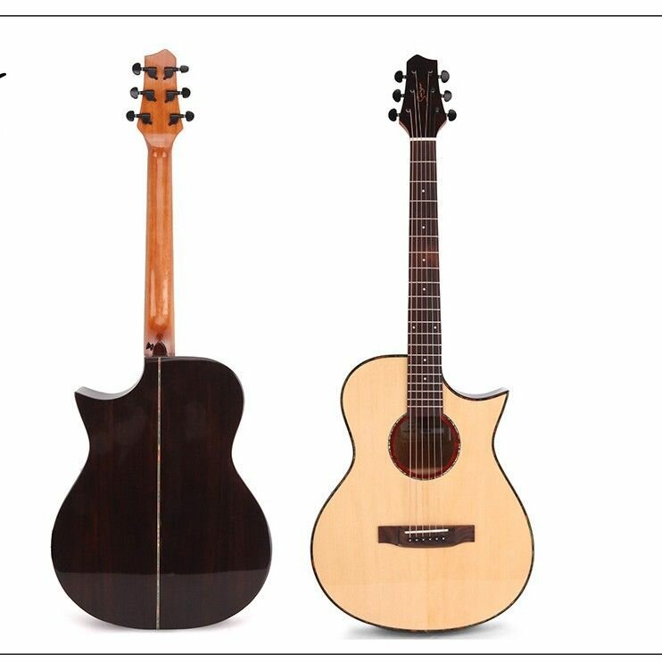 40-дюймовая акустическая гитара с нижней декой и обечайками из цельной ели и палисандровым покрытием