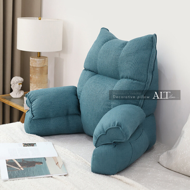 Большая мягкая подушка-спинка для кровати и дивана, поддержка шеи и поясницы, съёмный чехол, для чтения и отдыха