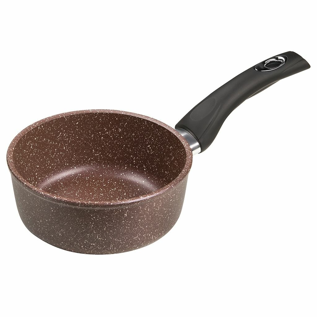 Кастрюля-ковш горница с тефлоновым покрытием, 2,0 л, диаметр 20 см, "Шоколад", высота 8,5 см, толщина 0,4 см, ручка из термостойкого пластика (кш201аш)
