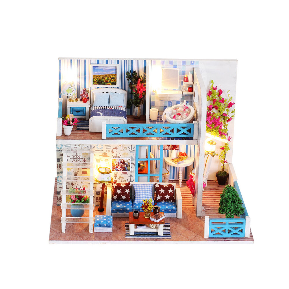 DIY Doll House Wooden Furniture Toys Miniature Super Mini Size Model Building Kits Girl Bedroom Home of Helen с крышкой из дерева, ткани, бумаги, пластика, металла и т. д. Размер 180*135*130мм Вес 600г Пакет 230*70*180мм Вес 605г 1шт