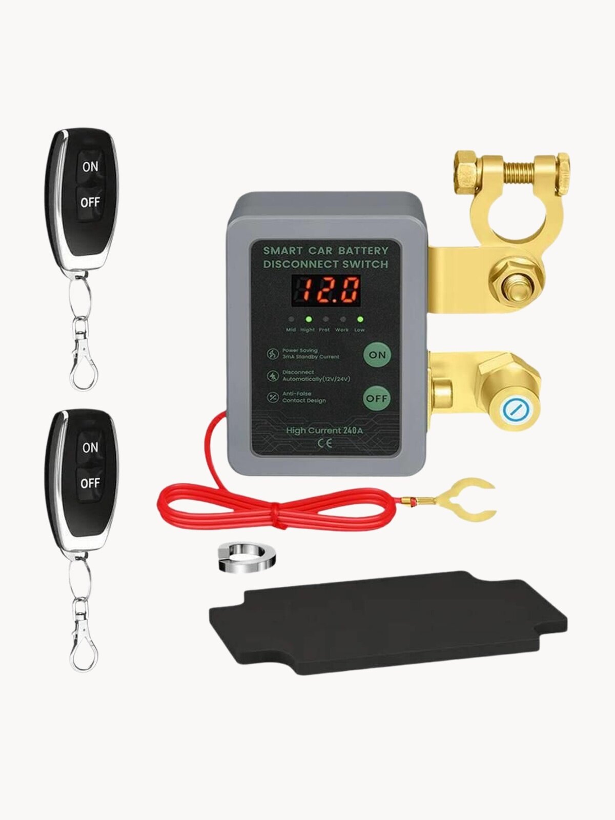 Умный выключатель питания для автомобильного аккумулятора с дистанционным управлением и защитой от разряда