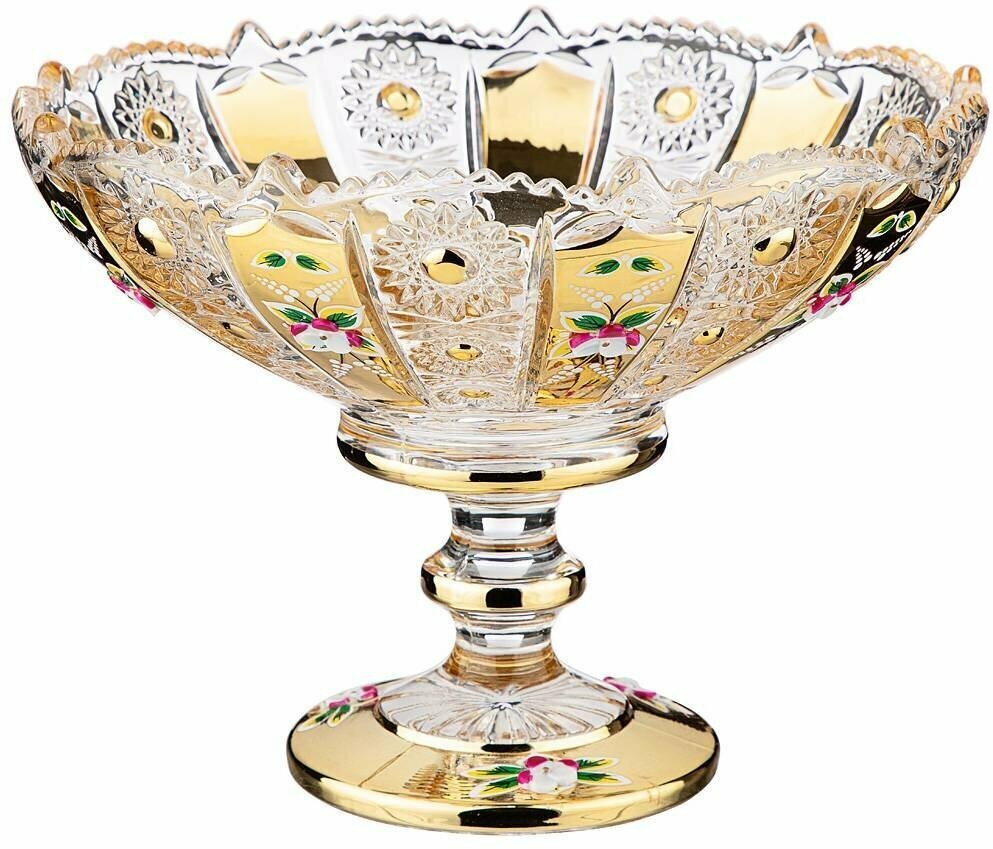 Конфетница Lefard gold glass 19,5*19,5см, высота 15 см, стекло KSG-195-171