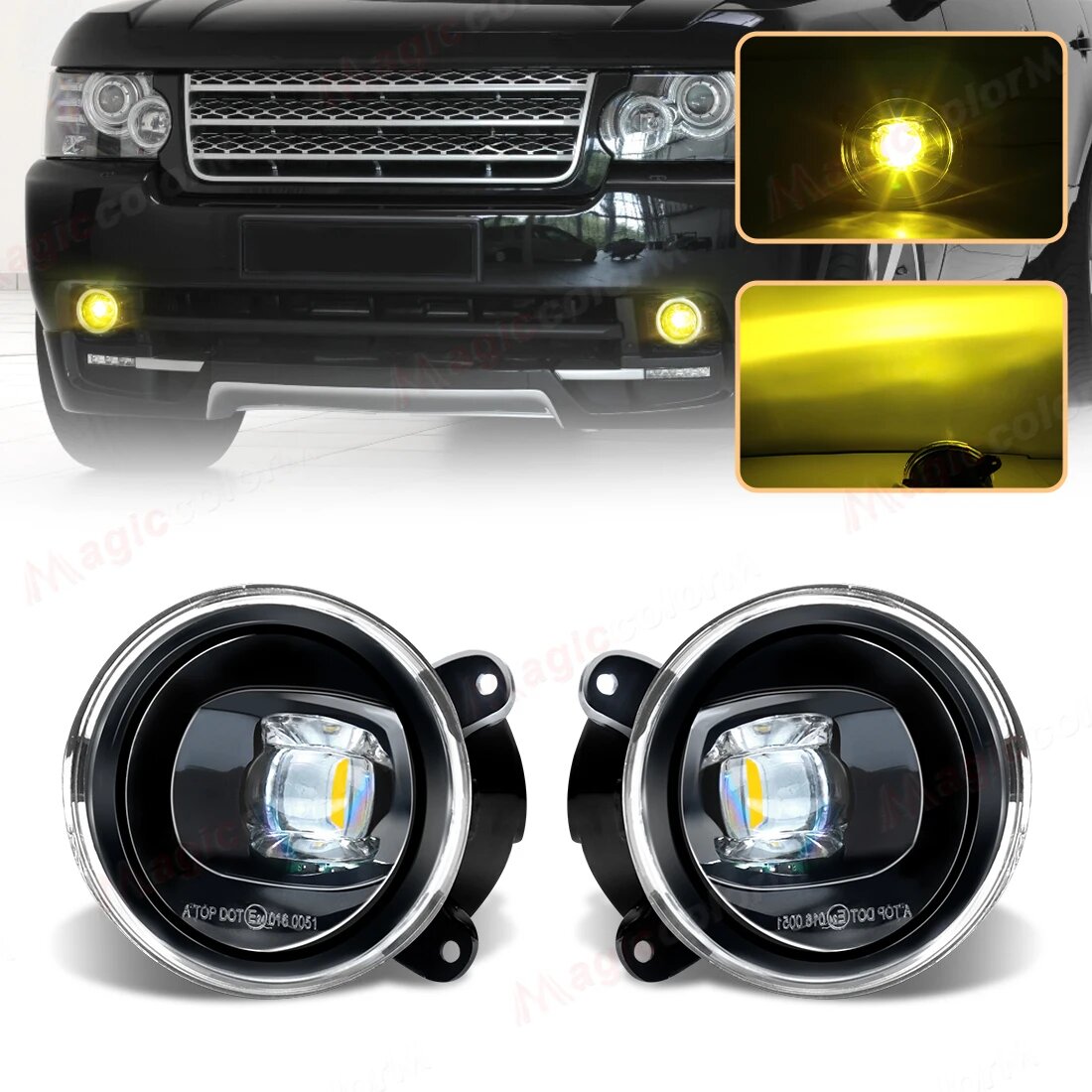 Светодиодные противотуманные фары LED Yellow для Land Rover Discovery 2 3