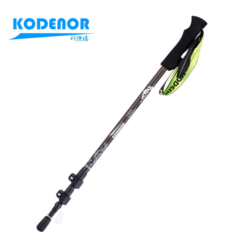 Треккинговая палка Kodno Outdoor Snow Leopard 3 Series из углеродного волокна, трехсекционная, с внешним замком, складная.