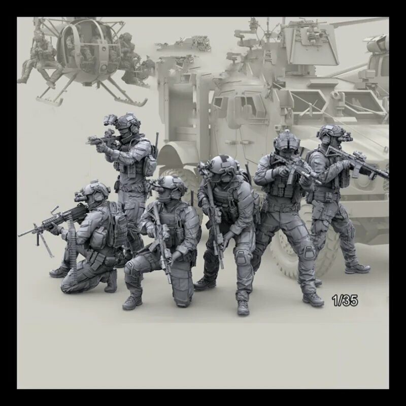 Набор для сборки миниатюр MEEKLION MODEL 1/35 (6 человек) серый