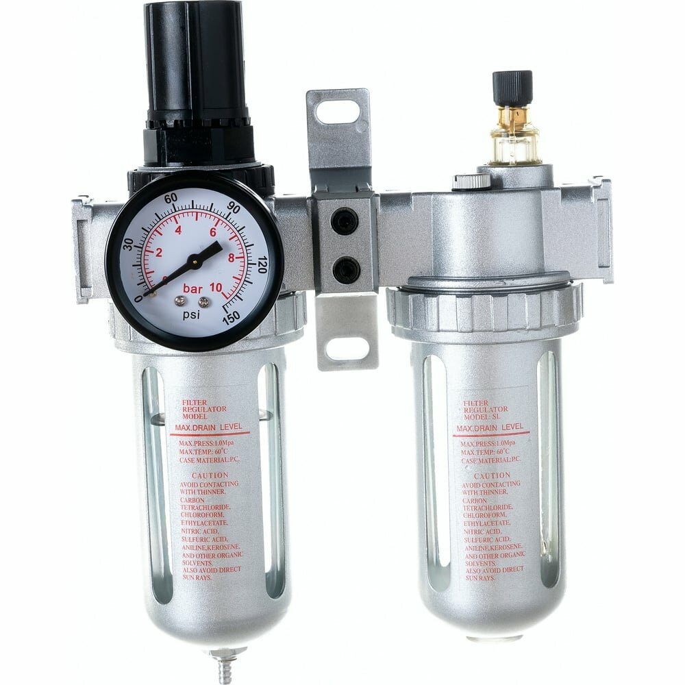 Блок подготовки воздуха AFRL804 1/2" металлические колбы Pegas pneumatic 4706