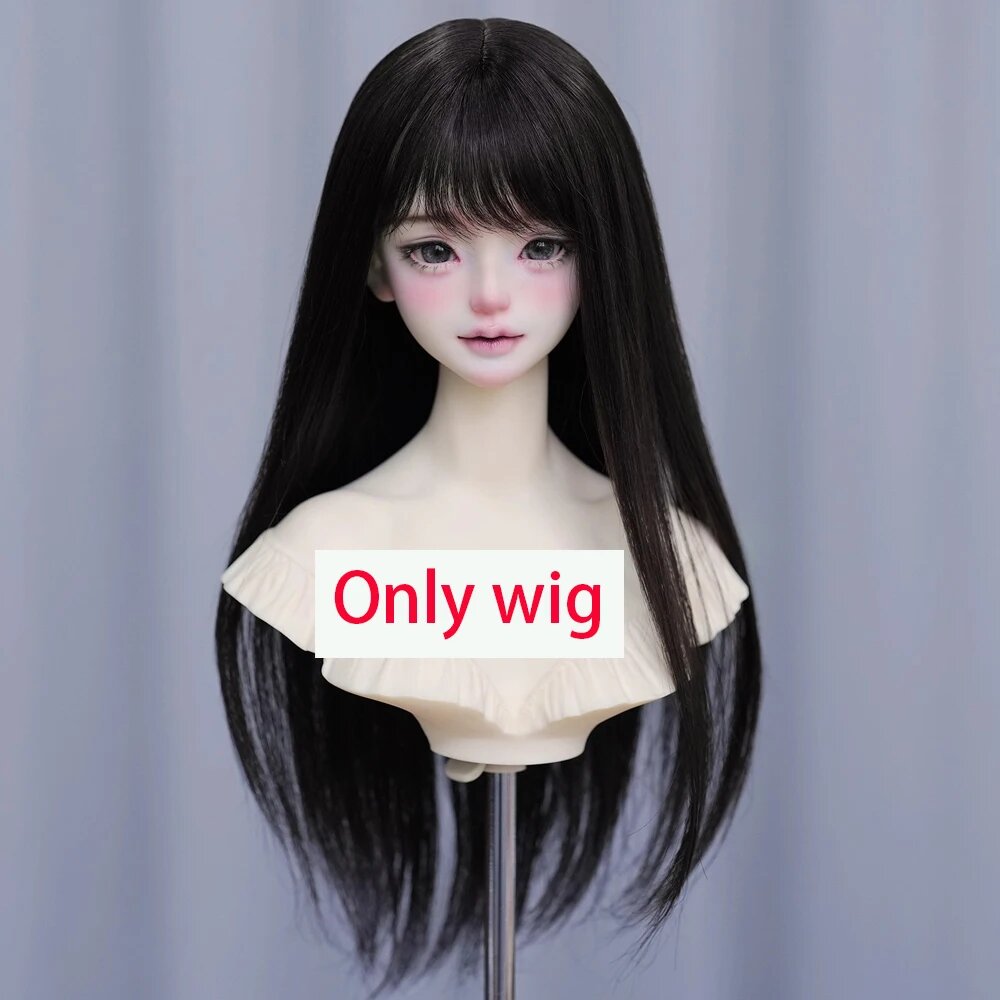Парик Awen BJD, черное золото, модная челка, натуральные длинные прямые волосы 1/6 BJD 1/4 BJD, волосы для 30 40 см, аксессуары для кукол SD DD