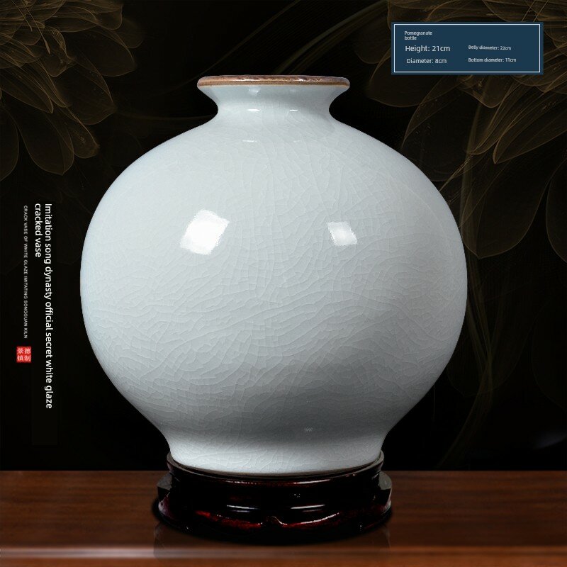 Антикварная керамическая ваза из Цзиндэчжэня, глазурь с эффектом кракле, классическое украшение для гостиной, для